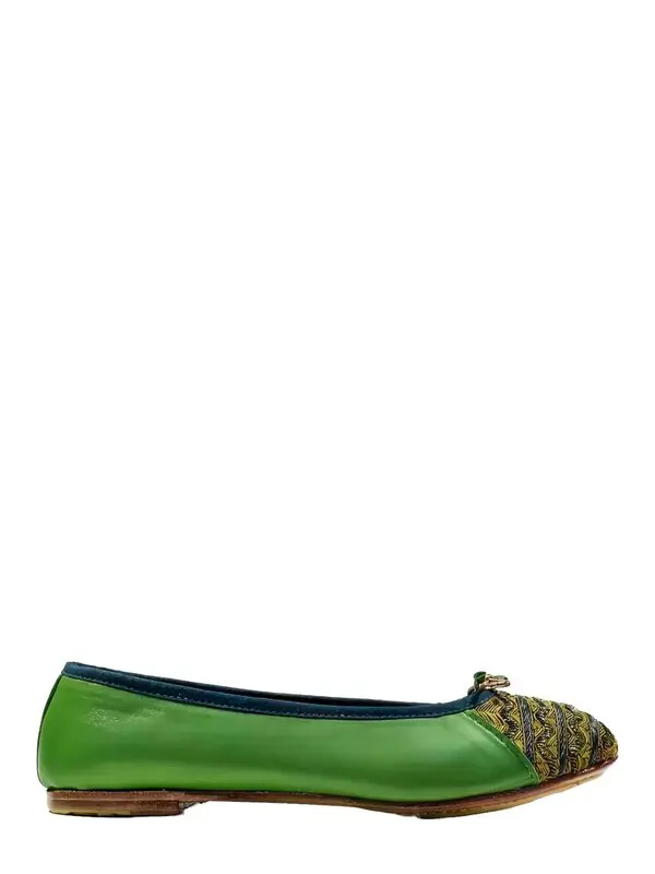 MEHER KAKALIA Mississippi Embellished Ballet Flats - Green