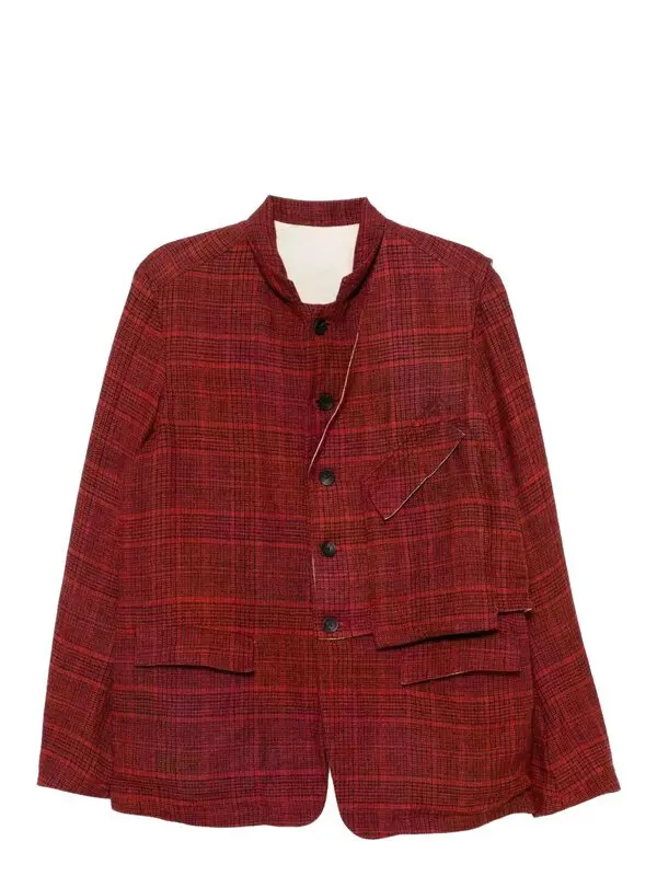 THE VIRIDI-ANNE Checked Blazer - Red