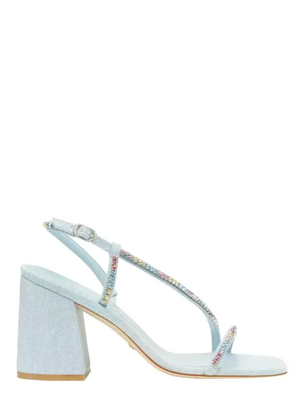 STUART WEITZMAN 85mm Soiree Crystal Heeled Sandals - Blue