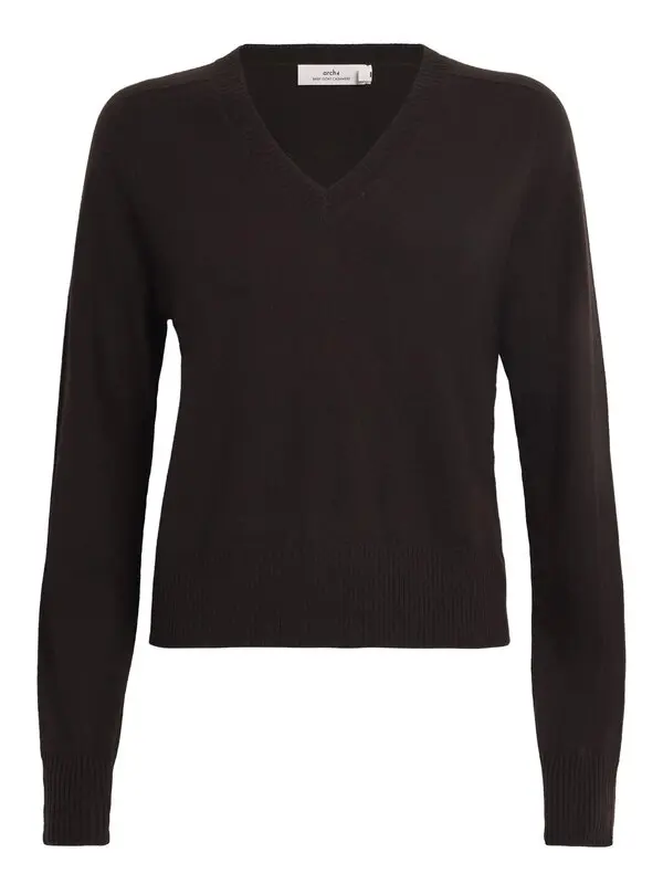 Arch4 Cashmere Holyhead V-neck Sweater - Brown