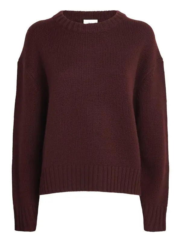 Almada Label Cashmere Crew Neck Sweater - Burgundy