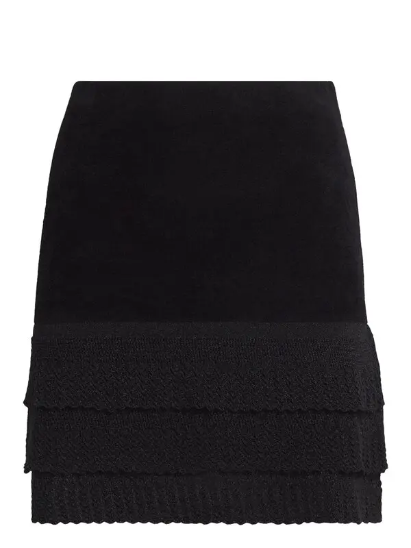 Claudie Pierlot Mini Skirt With Tiered Ruffle Detail - Black