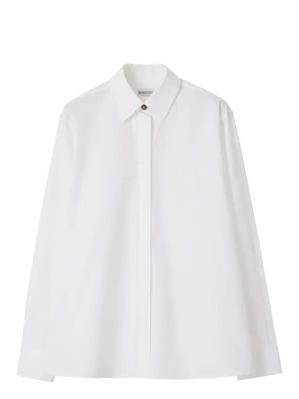 Burberry Cotton Poplin Oversized Shirt - White