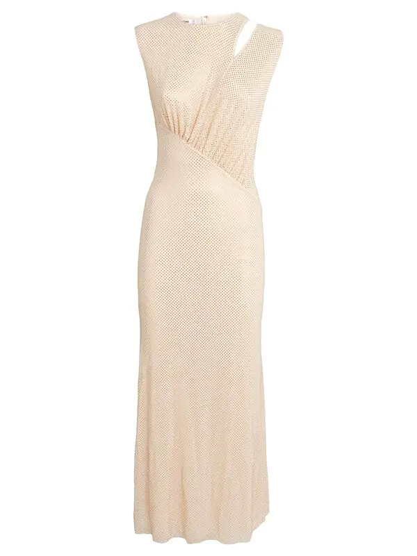 SELF-PORTRAIT Embellished Cut-out Midi Dress - Beige
