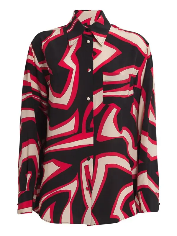 Emilio Pucci Silk Twill Printed Shirt - Red