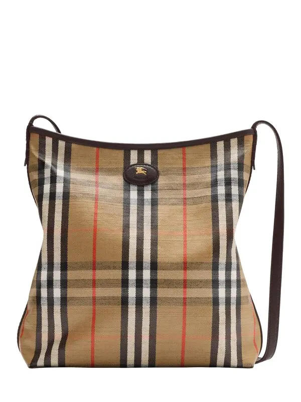 Burberry Canvas Highlands Shoulder Bag - Beige