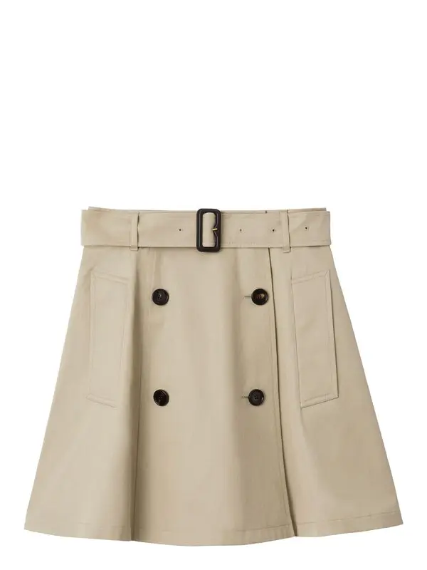 Burberry Gabardine A-line Mini Skirt - Beige