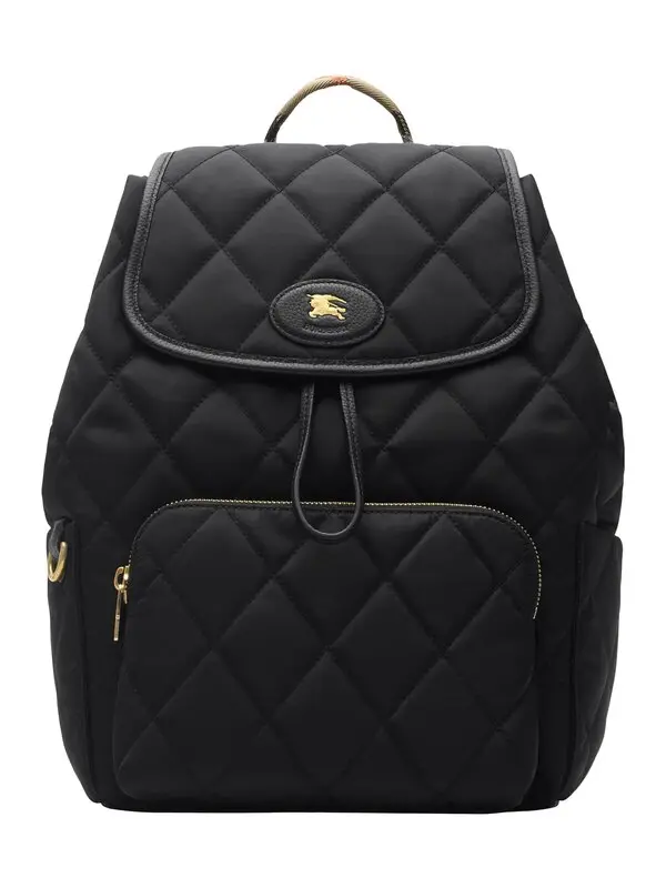Burberry Quilted Horseshoe Backpack - Black