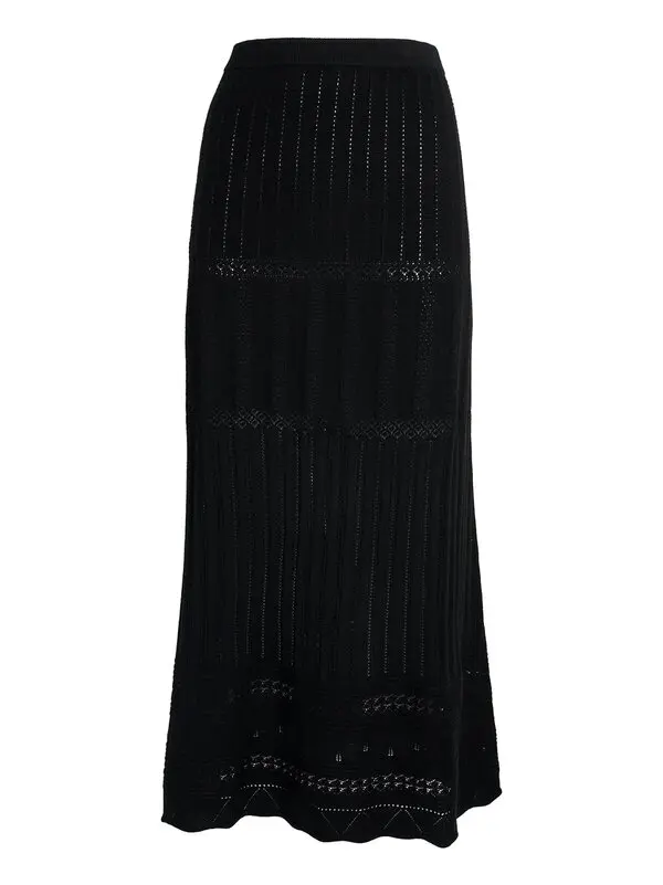 ERES Rythmée Wool-cashmere Maxi Skirt - Black