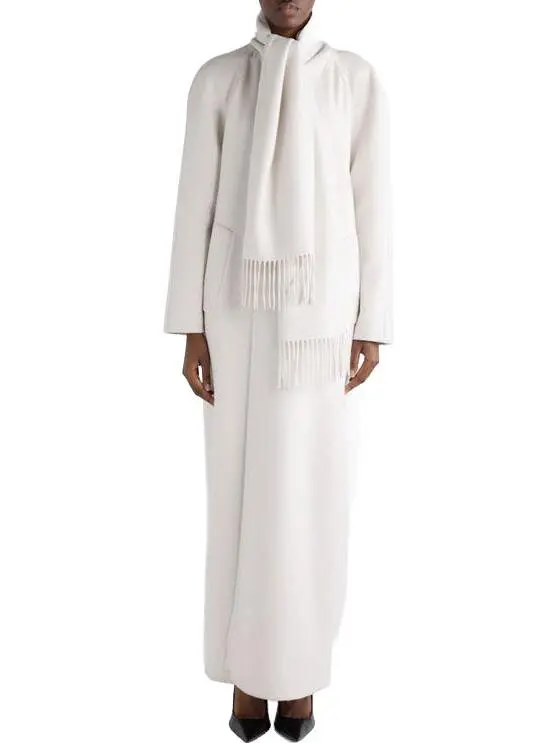Balenciaga Cashmere Maxi Coat With Scarf - 9020 Cream