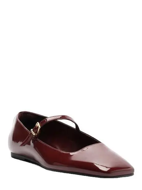 AREZZO Tori Calf Hair Mary Jane Flats - Fresh Ruby