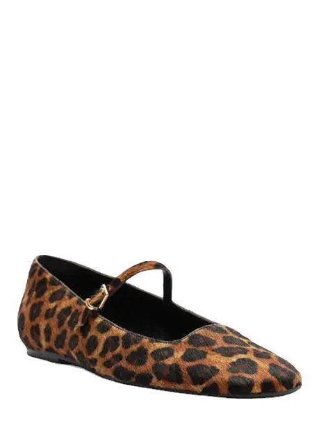 AREZZO Tori Calf Hair Mary Jane Flats - Leopard Calf Hair