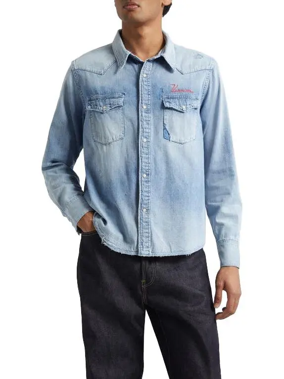 Visvim Social Sculpture Distressed Denim Shirt - Crash
