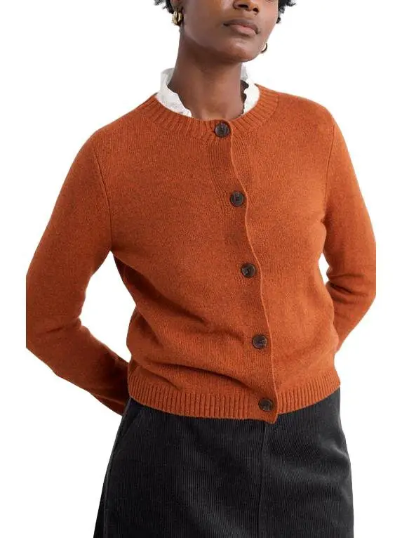 SEASALT CORNWALL Tern Tide Merino Wool Blend Cardigan - Knit Melange Rusted