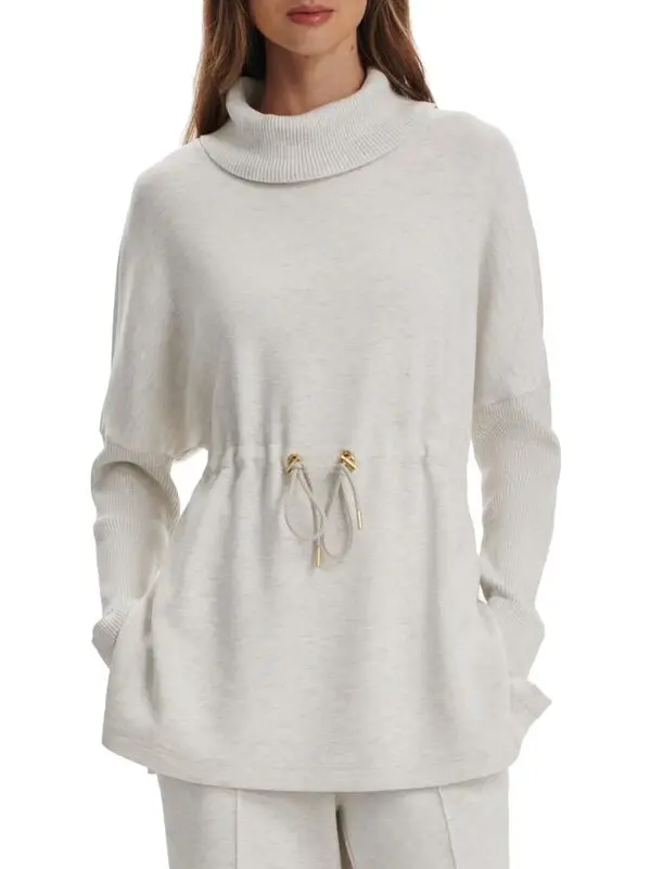 Varley Ethel Doublesoft® Cinch Waist Sweatshirt - Ivory Marl