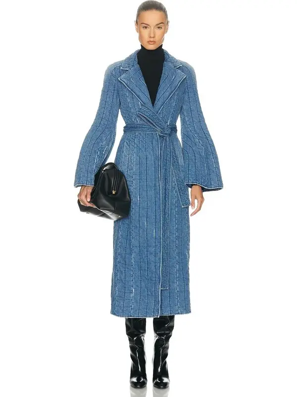 Gabriela Hearst Dalloway Coat - Light Blue Denim