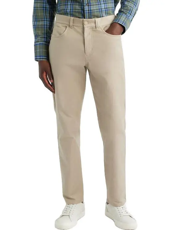 Mizzen+main Mayfield Slim Fit Five-pocket Twill Pants - Light Khaki