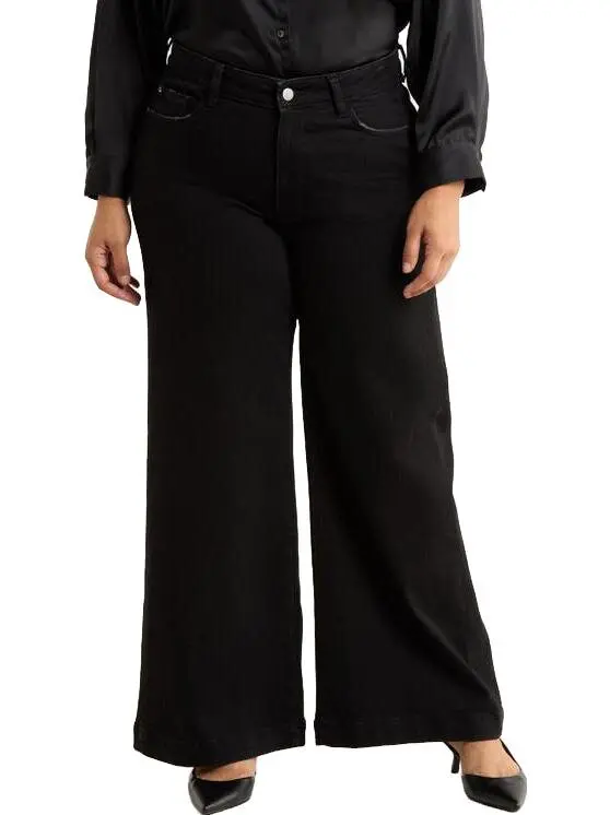 Warp + Weft Nce High-waist Wide-leg Jeans - Inkwell
