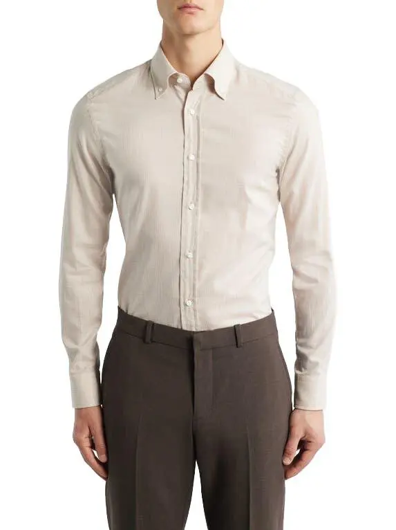 BOSS Hays Slim Fit Button-down Dress Shirt - Open Beige