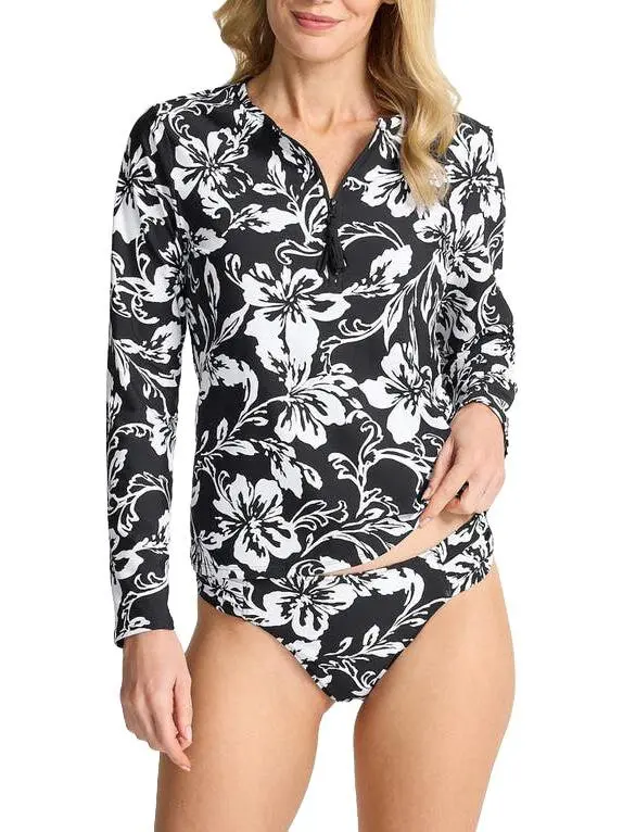 Tommy Bahama Printed Upf 50+ Rashguard - Black