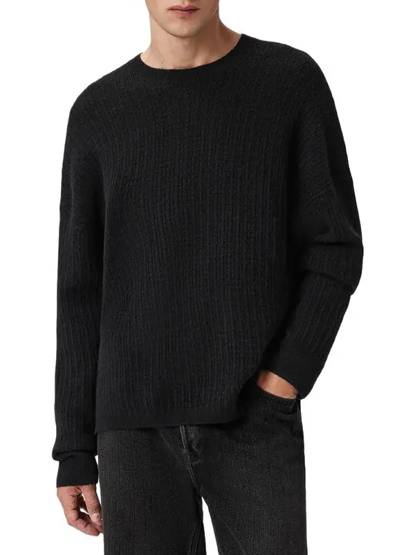 ALLSAINTS Jakob Wool & Alpaca Blend Sweater - Black
