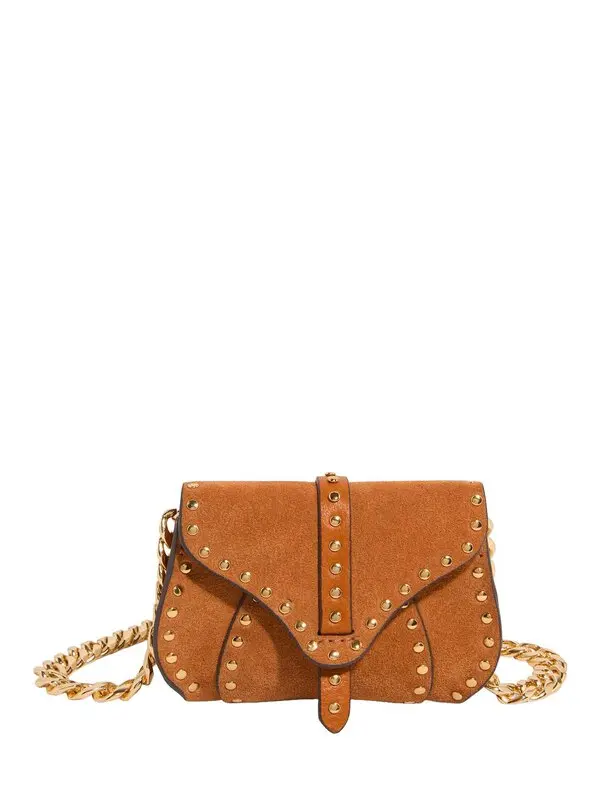 AIMEE Micro Armour Suede Crossbody Bag - Rustic Caramel Suede