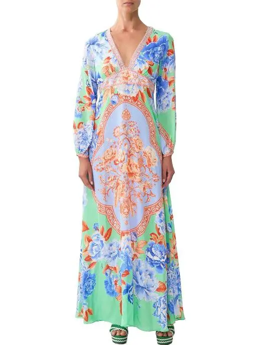 Camilla Printed Lantern Sleeve Dress - Topkapi Pop