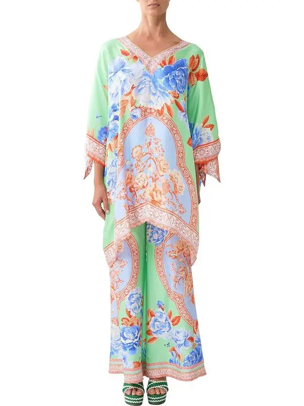 Camilla Tie Sleeve Short Kaftan - Topkapi Pop