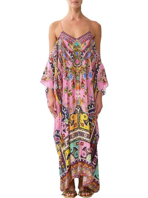 Camilla Drop Shoulder Strap Kaftan - Patchwork Panorama