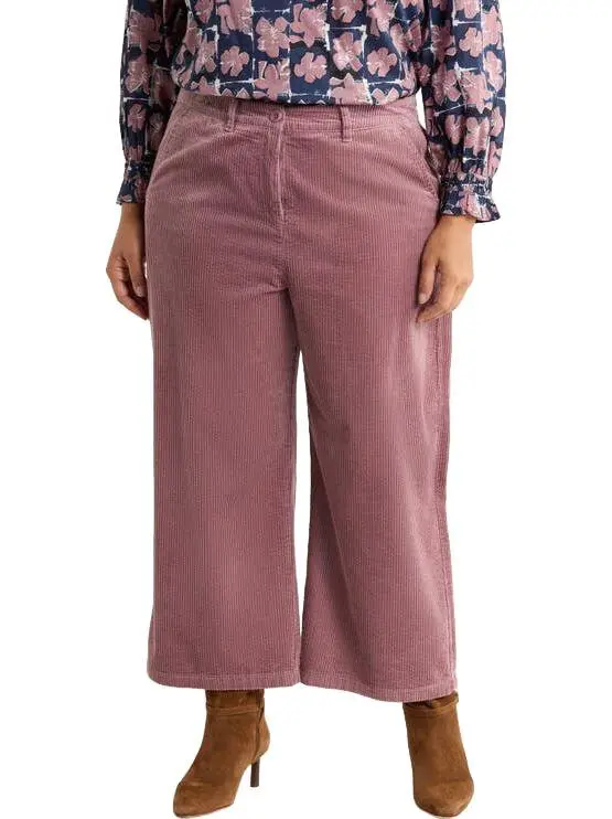 SEASALT CORNWALL Asphodel Crop Wide Leg Corduroy Pants - Elderberry