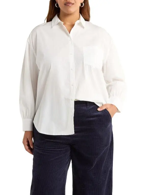 SEASALT CORNWALL Organic Cotton Poplin Button-up Shirt - Salt
