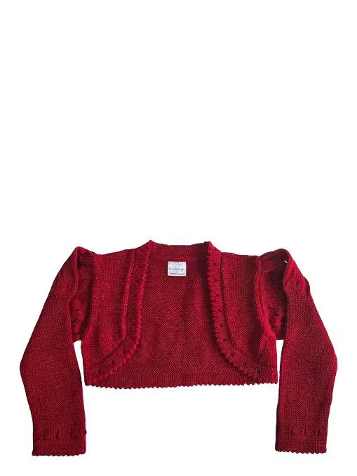 MELANGE COLLECTION Bolero Cardigan - Red