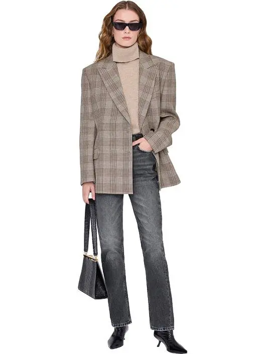 ANINE BING Aretha Blazer - Brown Plaid