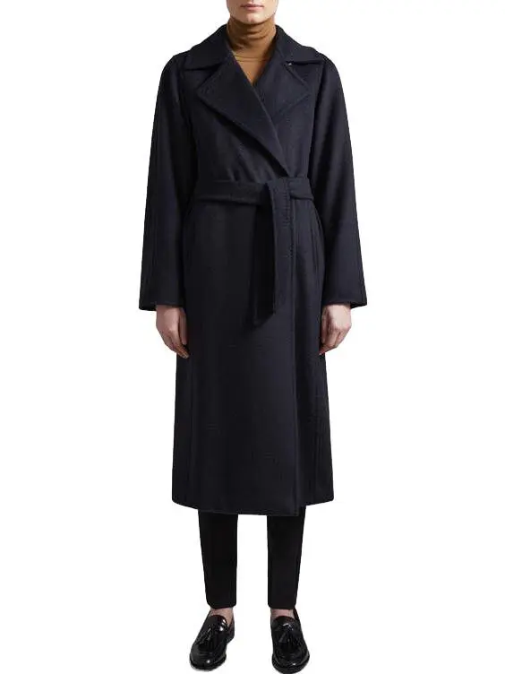 Max Mara Manuela Camel Hair Wrap Coat - Ultramarine