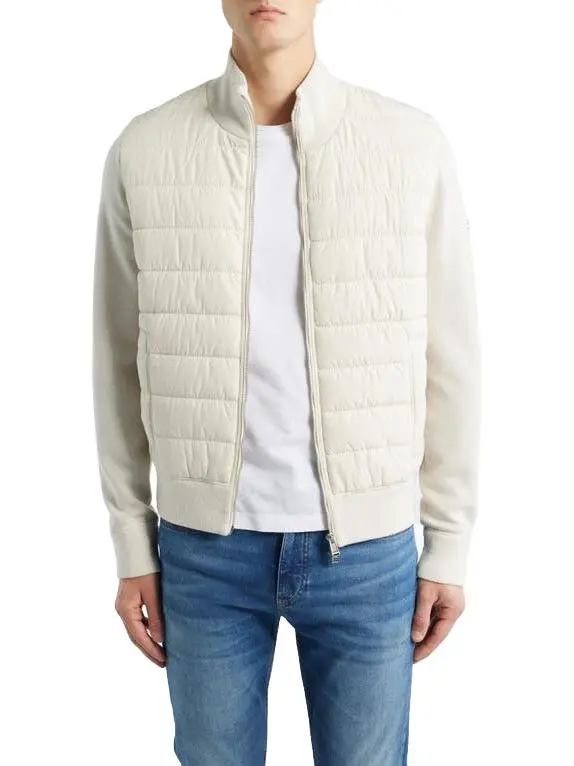 Hugo Boss H-hernesto Mixed Media Jacket - Open White