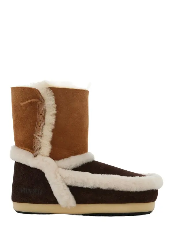 Moon Boot Evx Patchwork Sheepskin Boots - Tan