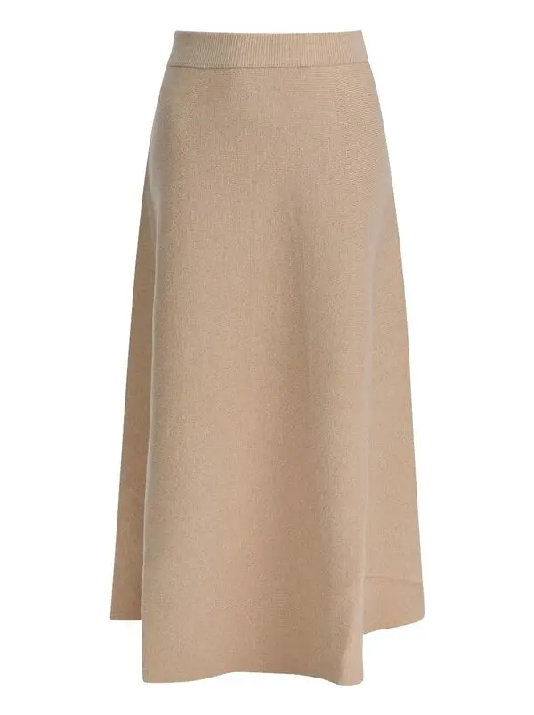 Max Mara Wool And Cashmere Flared Skirt - Beige