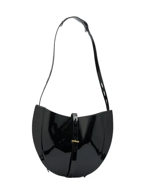 MINOBOSSI Medium Leather Shoulder Bag - Black