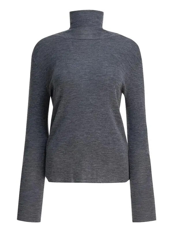 UMARMUNG Wool Turtleneck Sweater - Grey