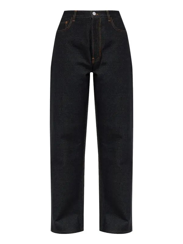 Alaïa High-waisted Straight Jeans - Navy Blue