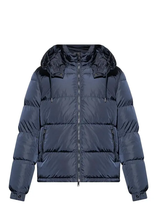 Add Down Jacket With Hood - Navy Blue