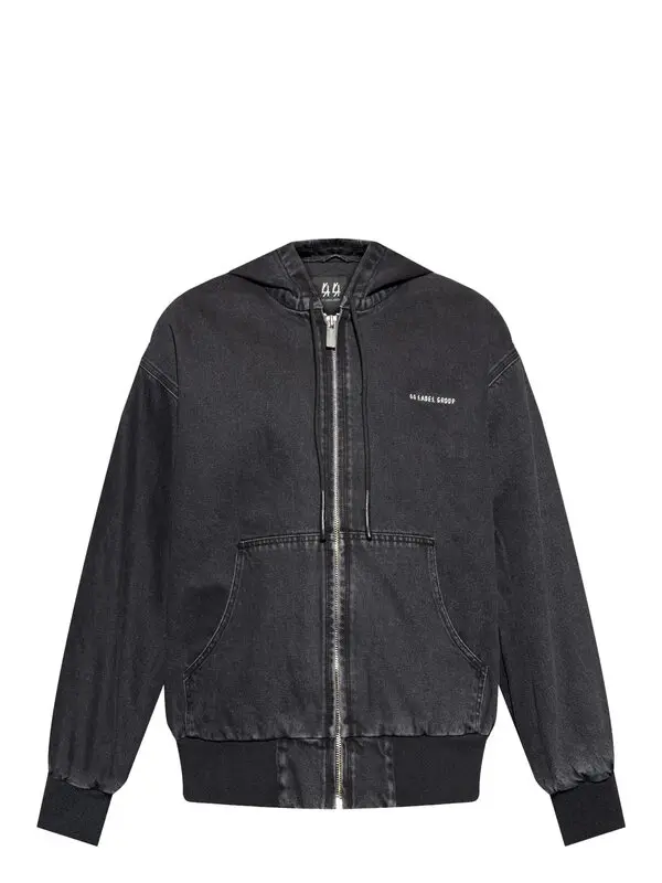 44 LABEL GROUP Hooded Denim Jacket - Black