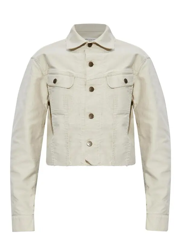 MAISON MARGIELA Denim Jacket With Vintage Effect - Cream
