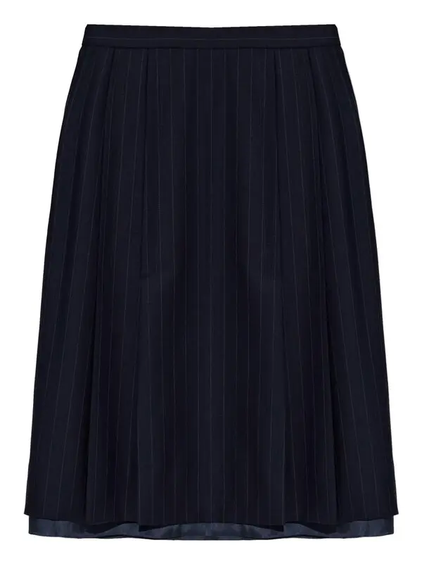 MAISON MARGIELA Pinstriped Flared Skirt - Navy Blue