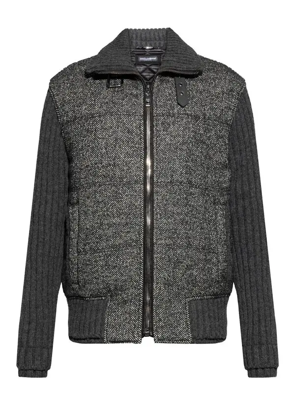 Dolce & Gabbana Herringbone Pattern Jacket - Grey