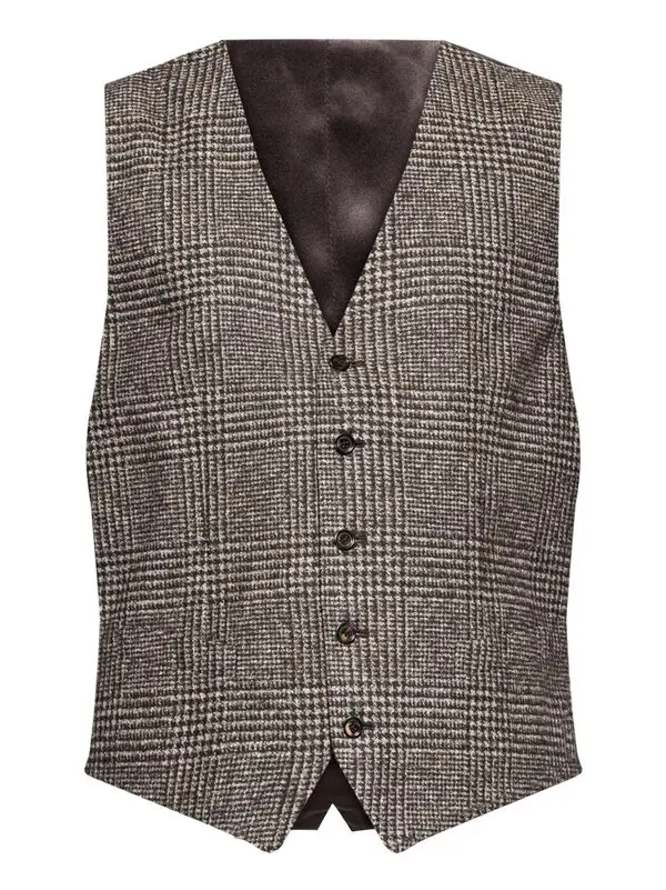 Dolce & Gabbana Checked Pattern Vest - Brown