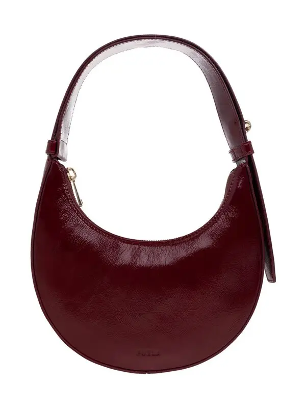 Burgundy Leather Staud Moon Bag Raspberry Page Of Women's Leather