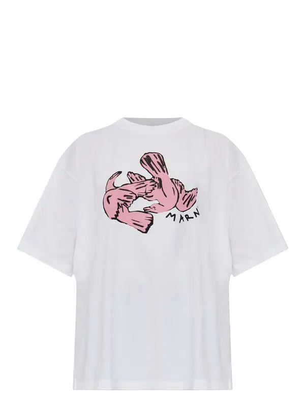 Marni Printed Cotton T-shirt - White