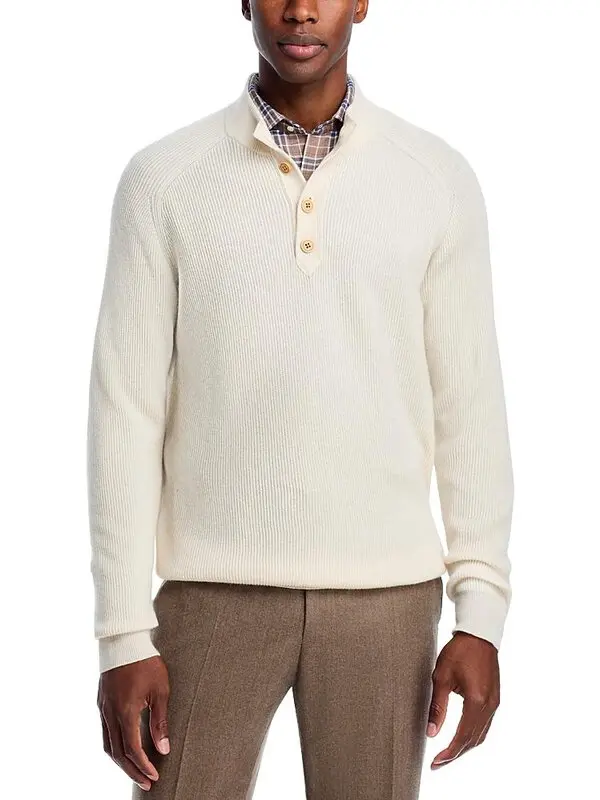 Peter Millar Brant Four-button Sweater - Winter Ivory