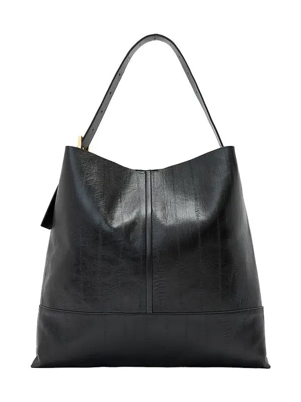 ALLSAINTS Asha Eel Embossed Shoulder Bag - Black